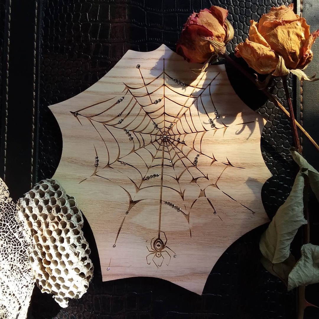 Spider Web Wood Grid Spider Magic Spirit Giude Laser Cut - Etsy