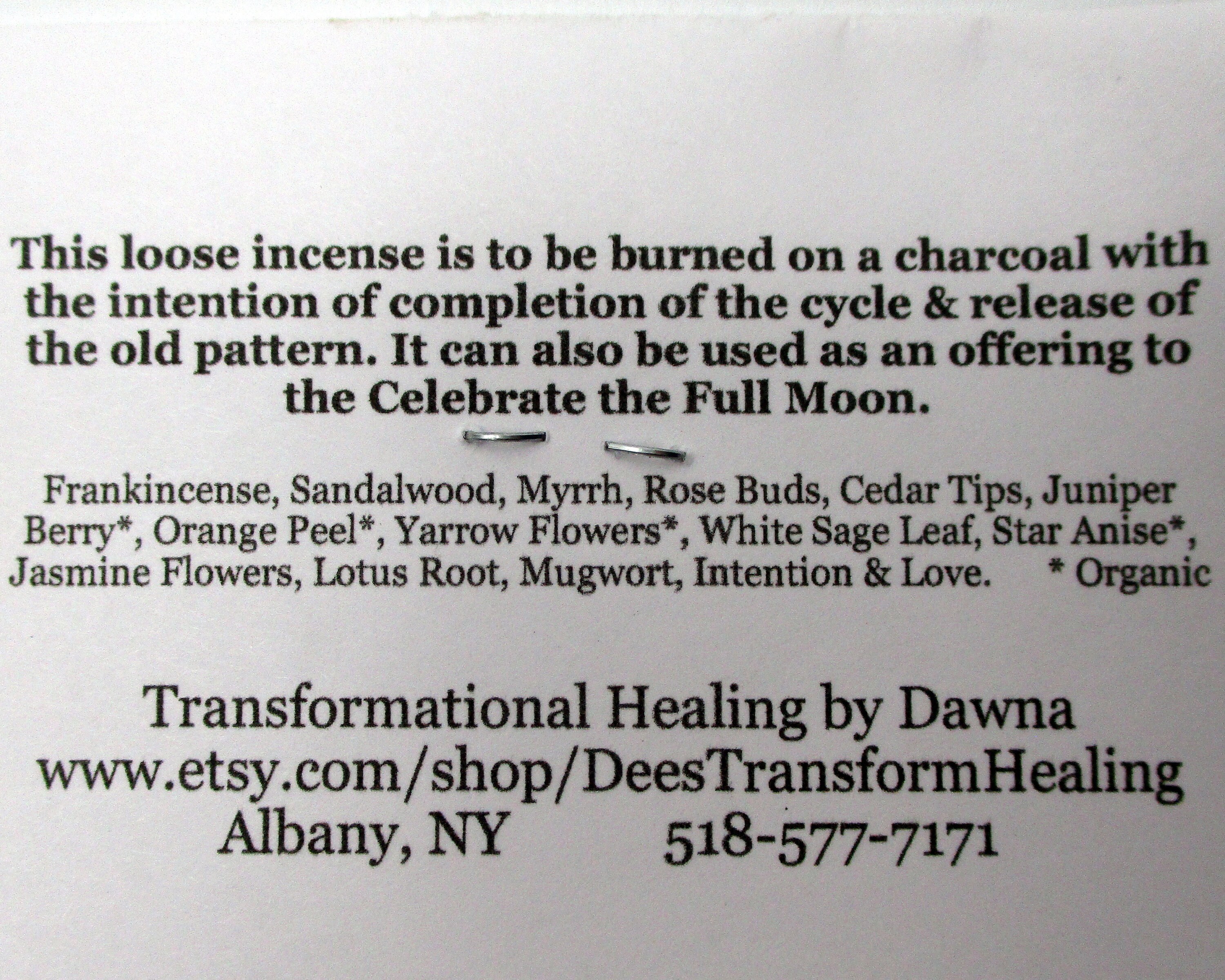 Full Moon Incense Magical Moon Herbs Lunar Offering Herb | Etsy