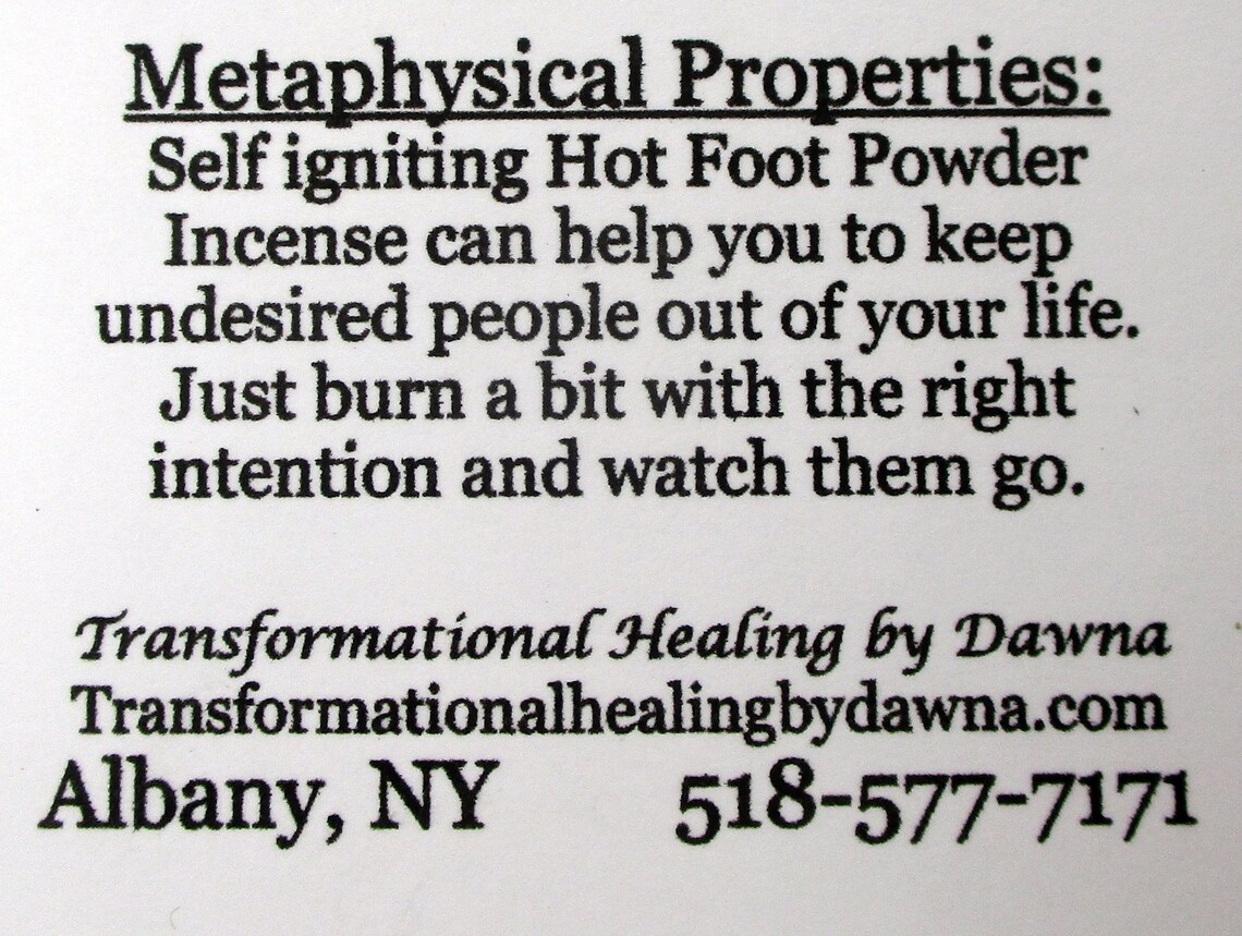Hot Foot Incense Powder Protection Incense Warding Spell - Etsy