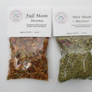 Moon Incense Set / Magical Moon Herbs, Full Moon Incense & New Moon ...