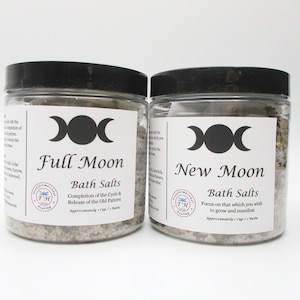 Moon Cycle Bath Salt Kit - Full Moon Bath Salt and New Moon Bath Salt ...