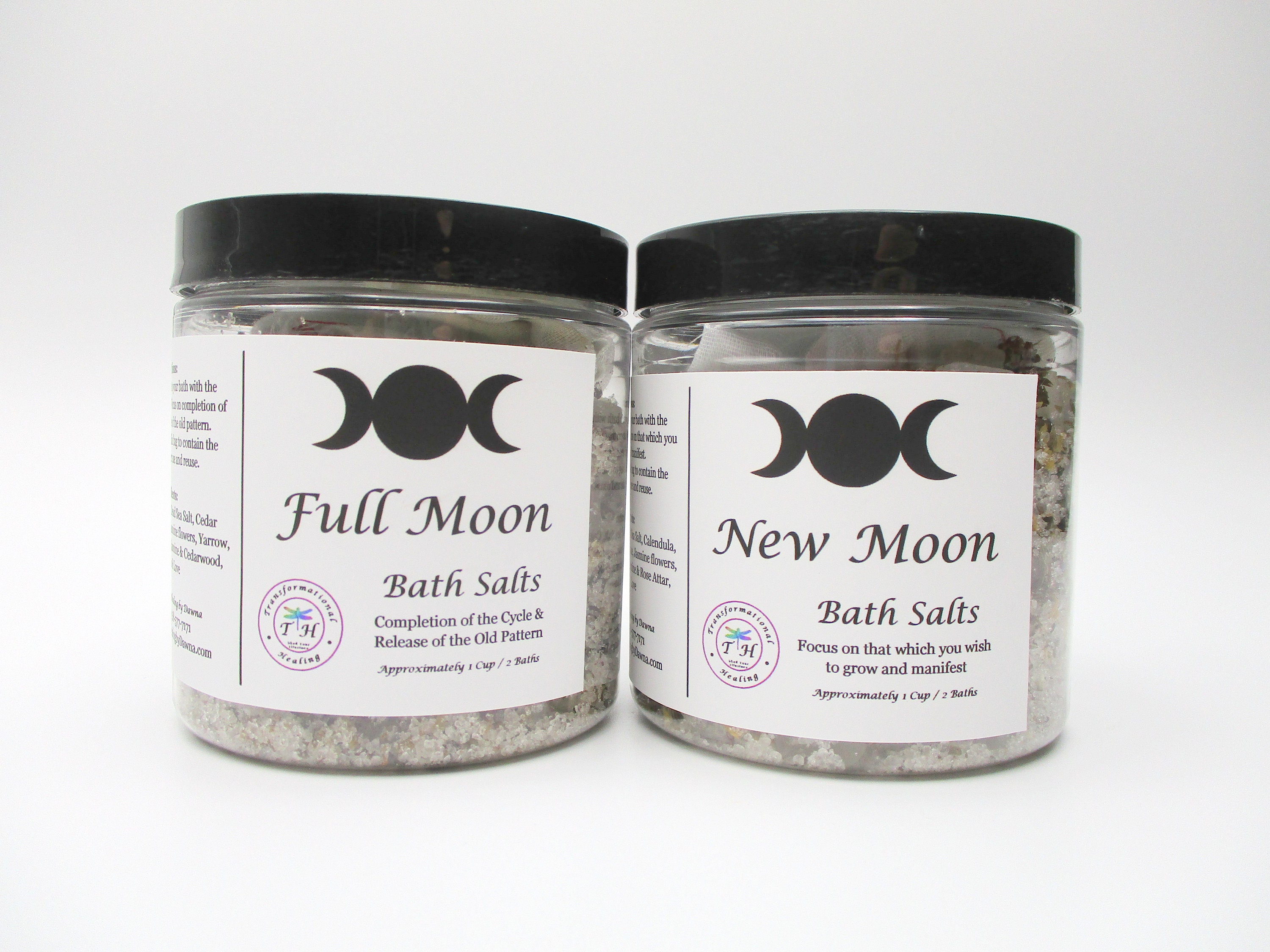 Moon Cycle Bath Salt Kit Full Moon Bath Salt and New Moon - Etsy