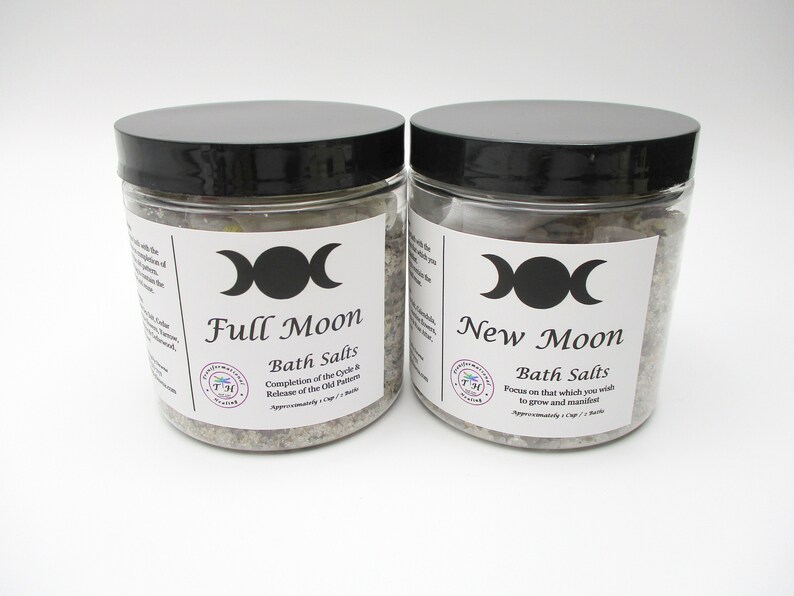 Moon Cycle Bath Salt Kit Full Moon Bath Salt and New Moon - Etsy