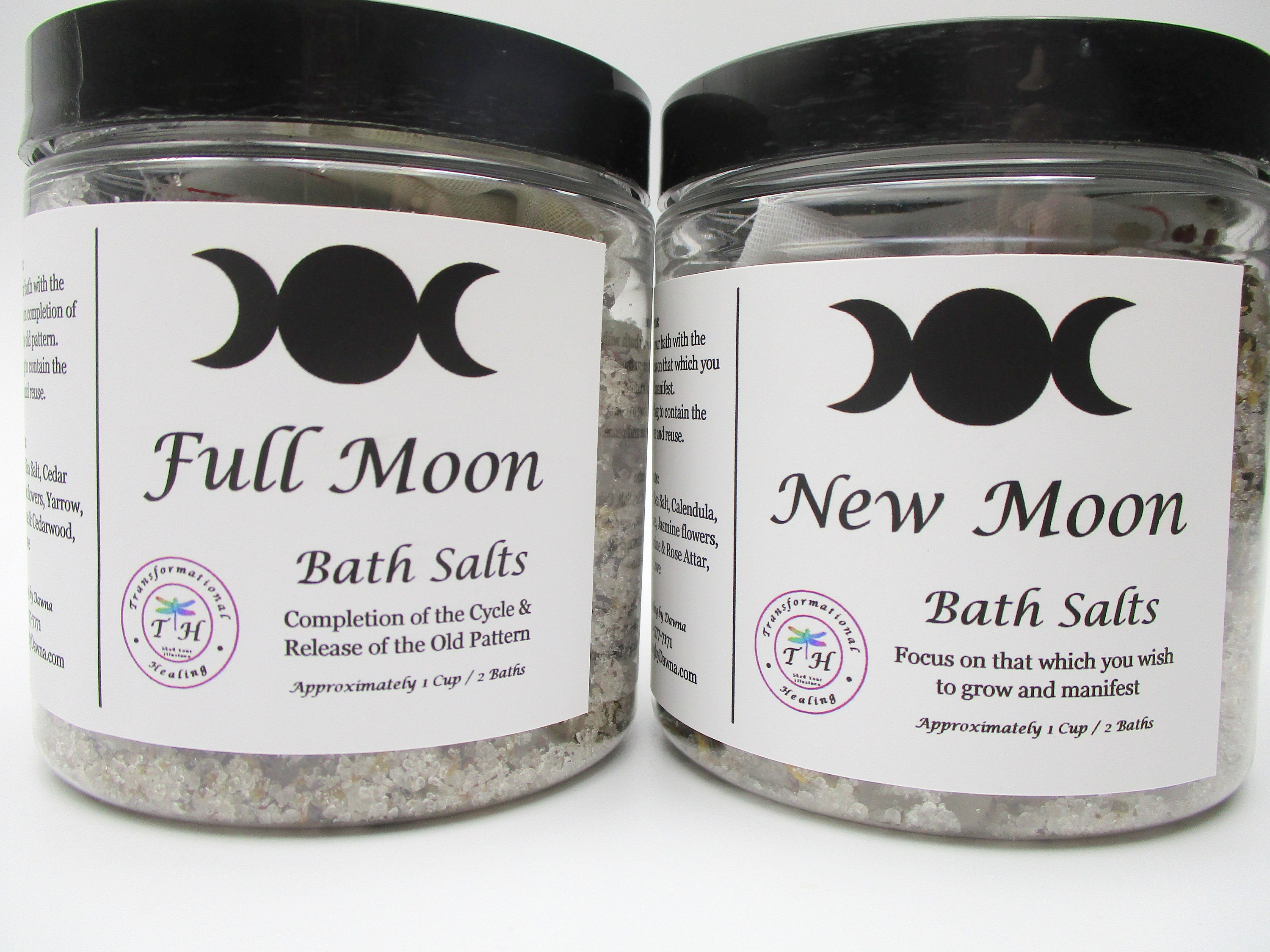 Moon Cycle Bath Salt Kit Full Moon Bath Salt and New Moon - Etsy