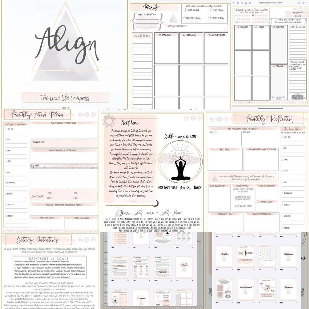 Align Life Compass Planner 2020 Digital Planner Self Love Self Help ...