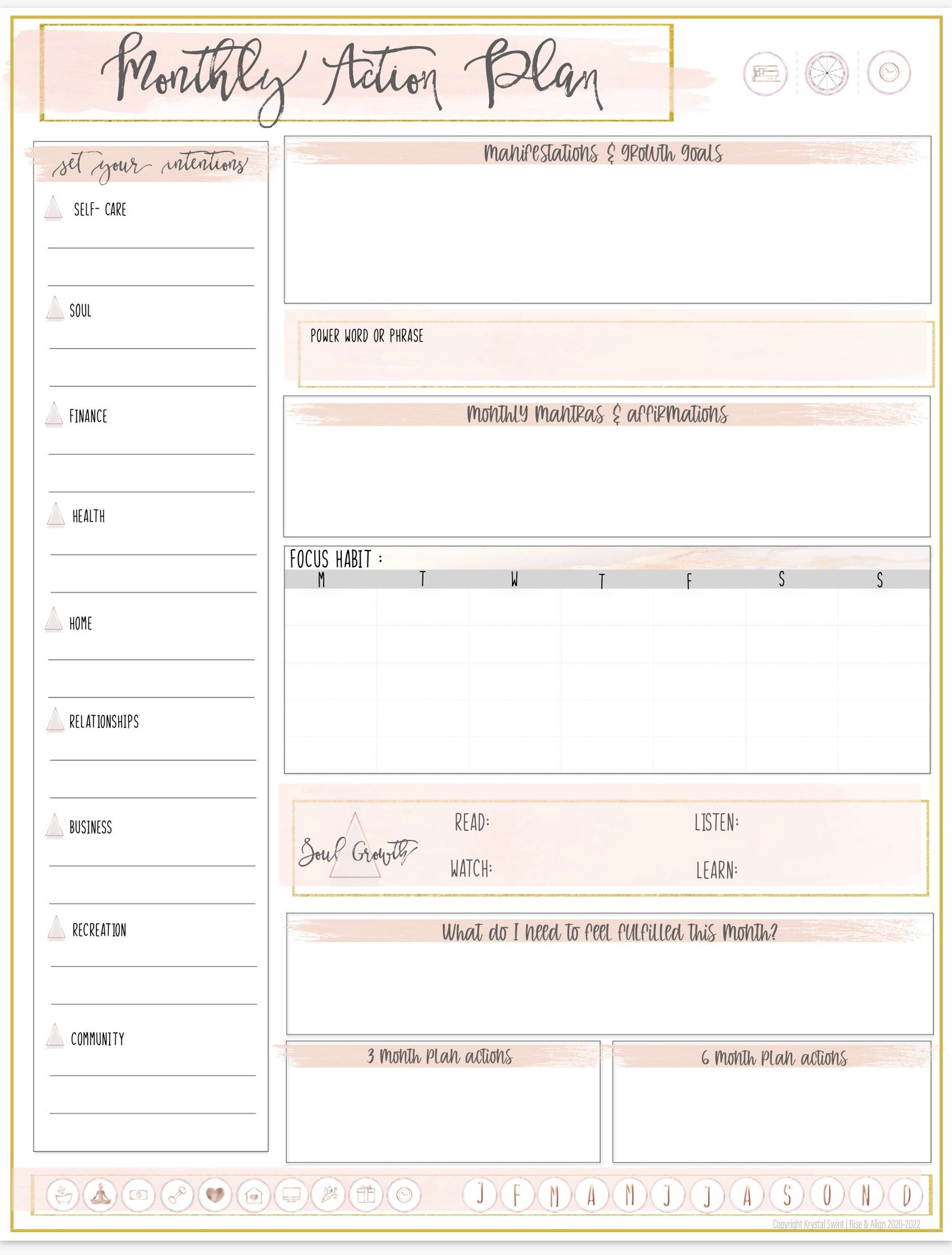 Align Life Compass Planner 2020 Digital Planner Self Love Self Help ...