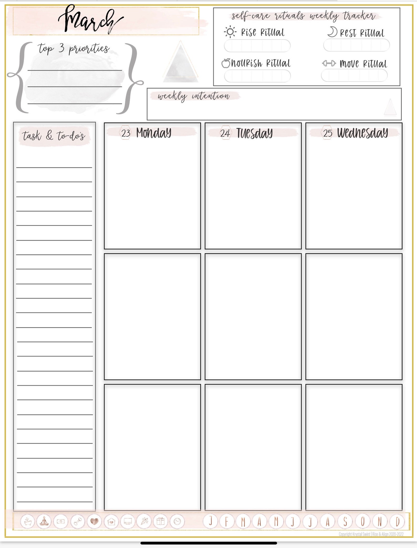 Align Life Compass Planner 2020 Digital Planner Self Love Self Help ...