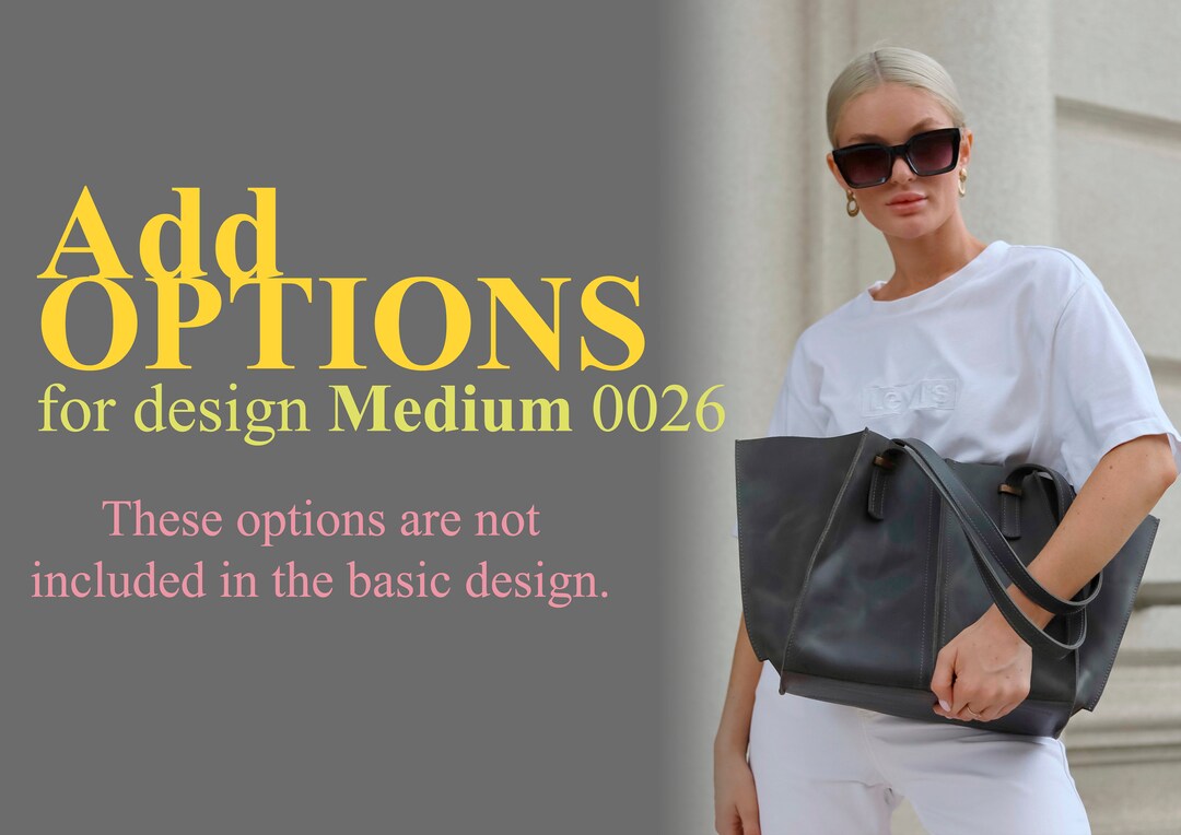 Add-ons for Leather Tote Bag Design No.0026 / Your Customized Order - Etsy