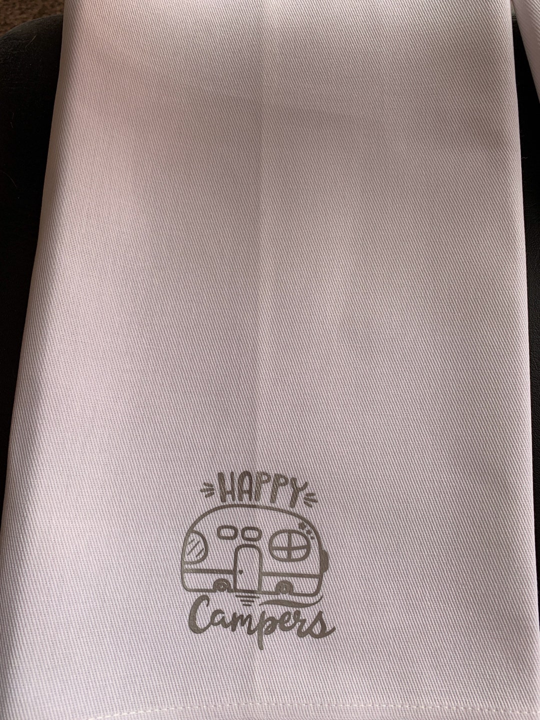 Personalised Caravan Tea Towel Happy Camper - Etsy