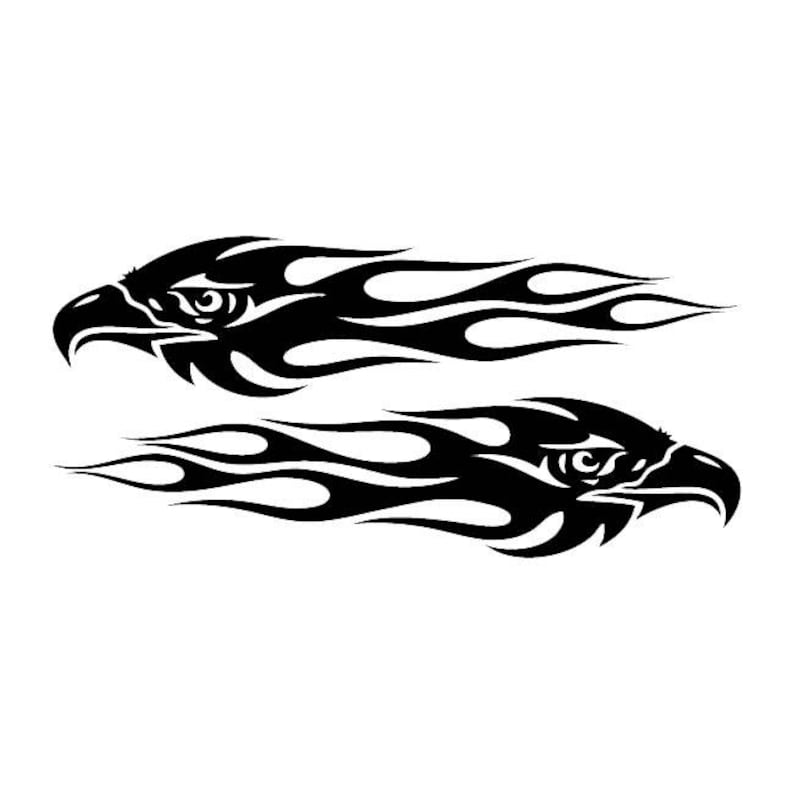 361 Flaming Eagle Any Size Or Color Custom Cut Vinyl Decal Etsy