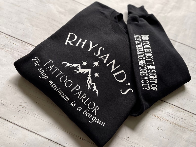 Officially Licensed ACOTAR Sweatshirt, Rhysand’s Tattoo Parlor, Rhysand ...