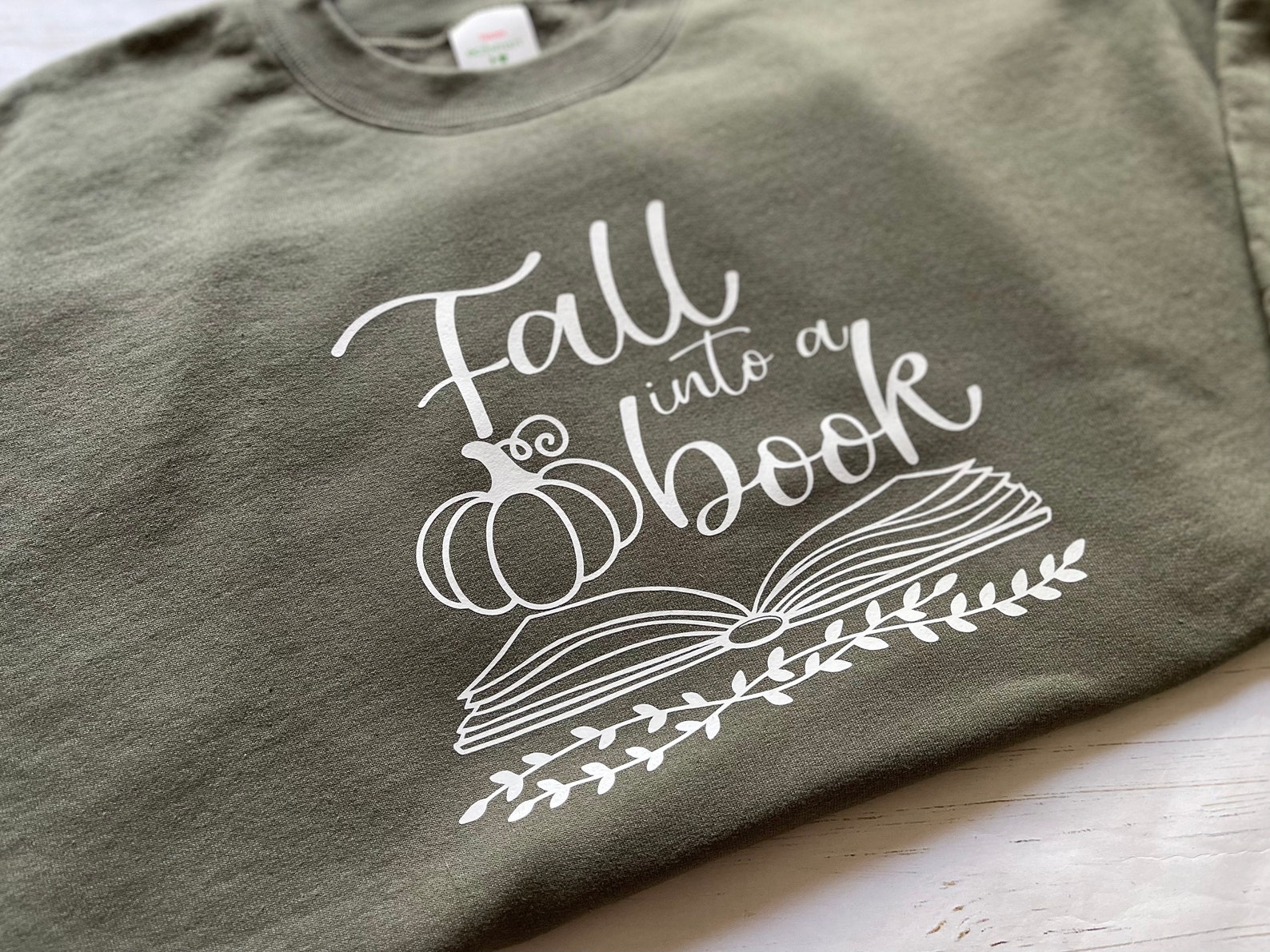 Fall Into A Book Crewneck, Fall Book Shirt, Autumn Bookish Merch, Gifts ...