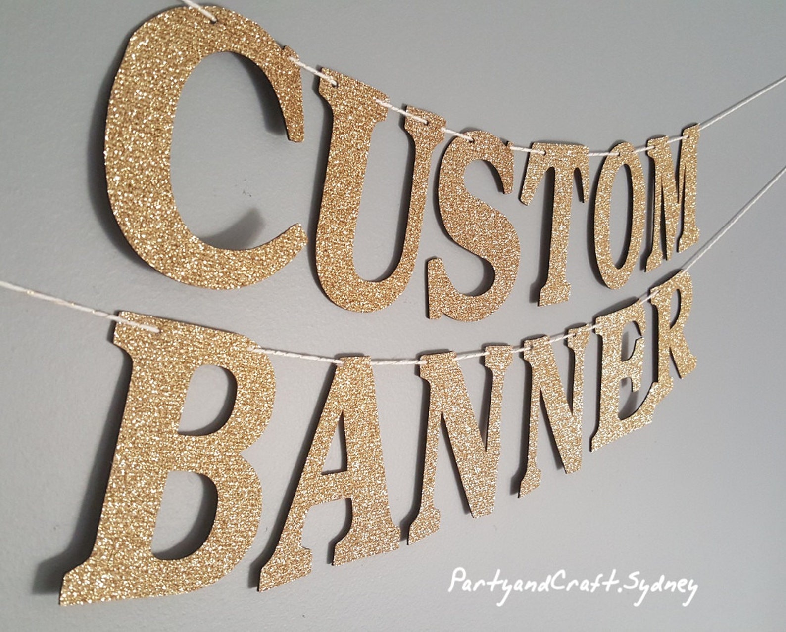 Custom Name Banner From Gold Glitter Felt Fabric 4.0 - Etsy