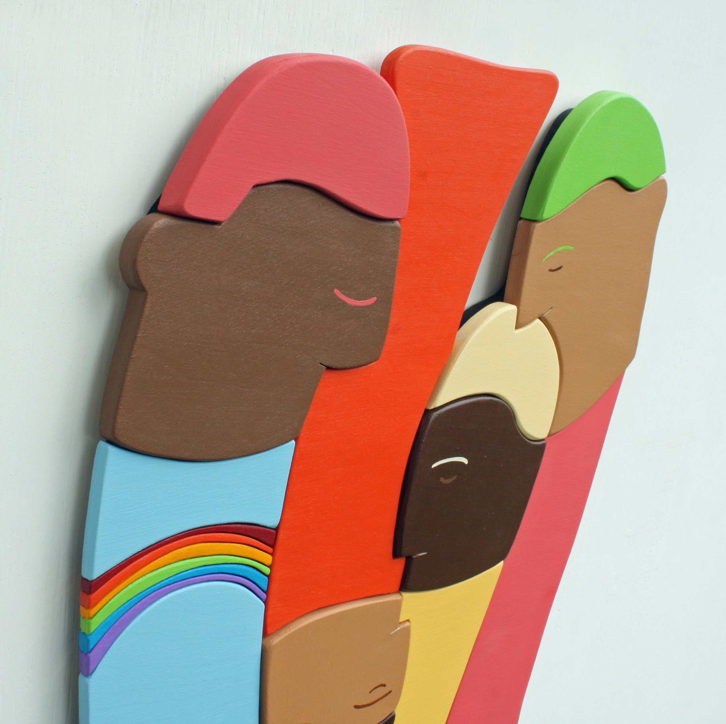 Embrace Wood Wall Sculpture: Original Acrylic Artwork - Etsy