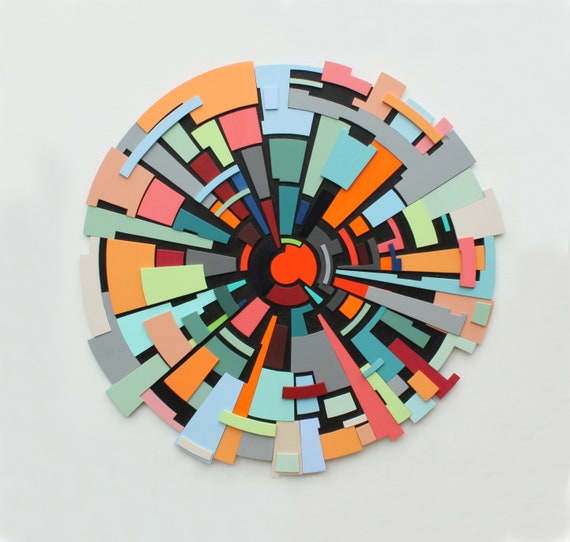 Wall Art Circular Art Wood Wall Art Abstract Art Wall | Etsy