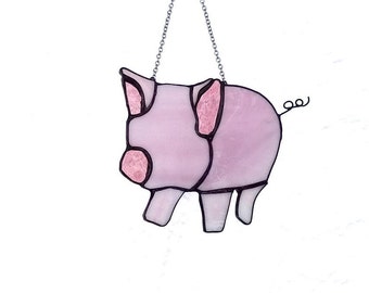 Stained glass pig | Etsy