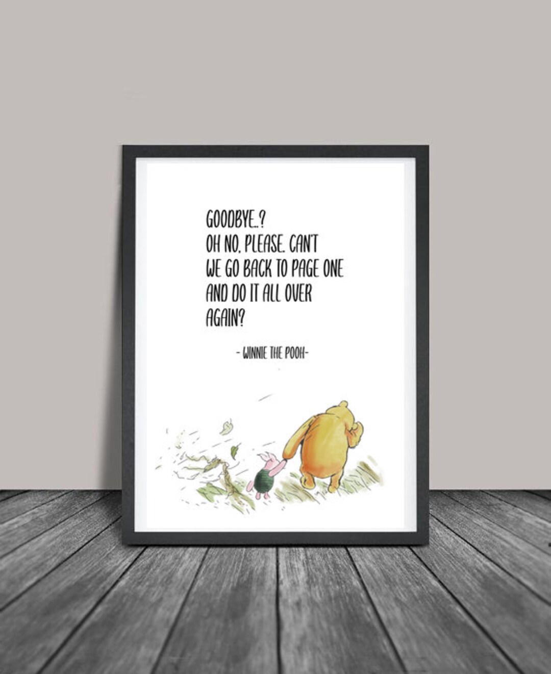 Winnie Pooh Goodbye - Print - Etsy
