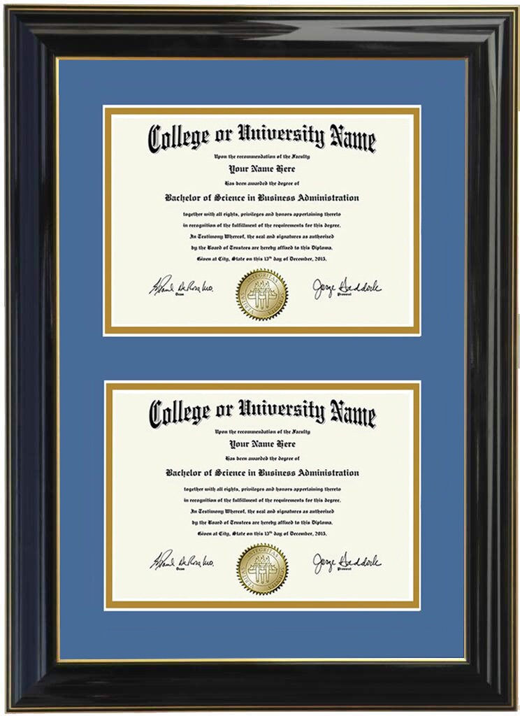 Double Diploma Frame 5x7,8x6,9x7,10x8,11x8.5,12x9,13x10,14x11,12x15 ...