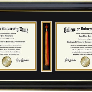 Double Diploma Tassel Frame 5x7,8x6,9x7,10x8,11x8.5,12x9,13x10,14x11 ...