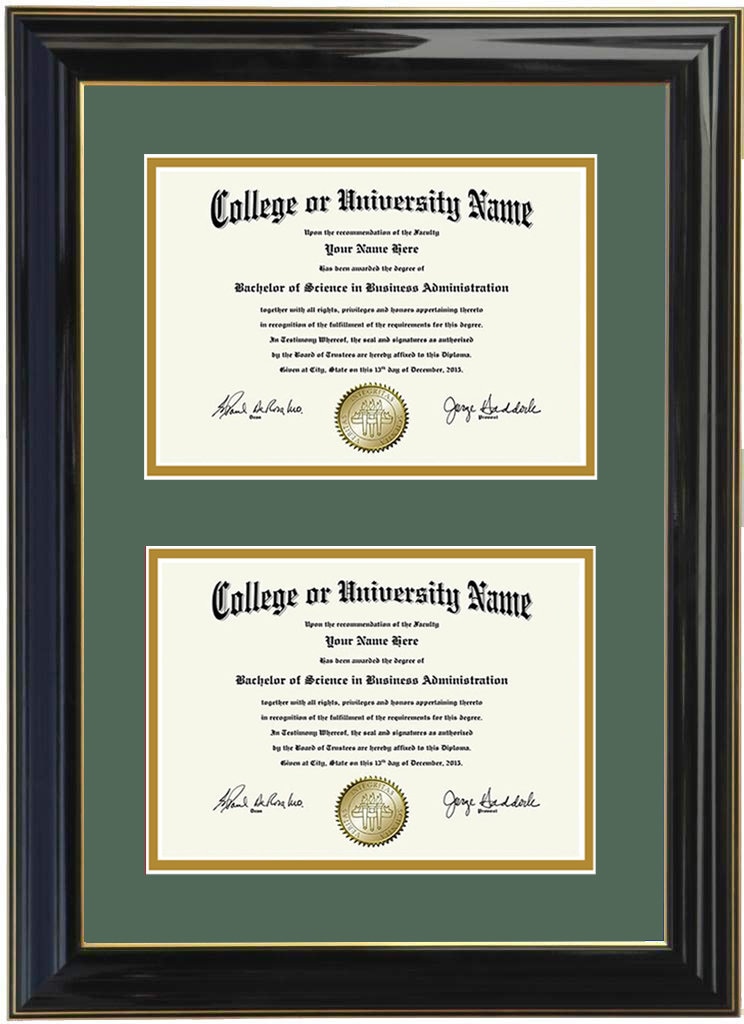 Double Diploma Frame 5x7,8x6,9x7,10x8,11x8.5,12x9,13x10,14x11,12x15 ...