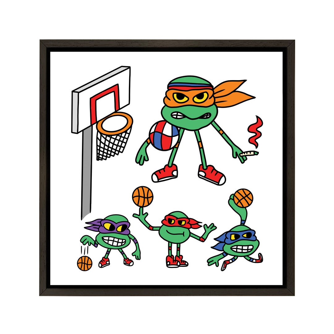 Basketball Turtles Printable Wall Art, Square Poster, Trendy Poster ...