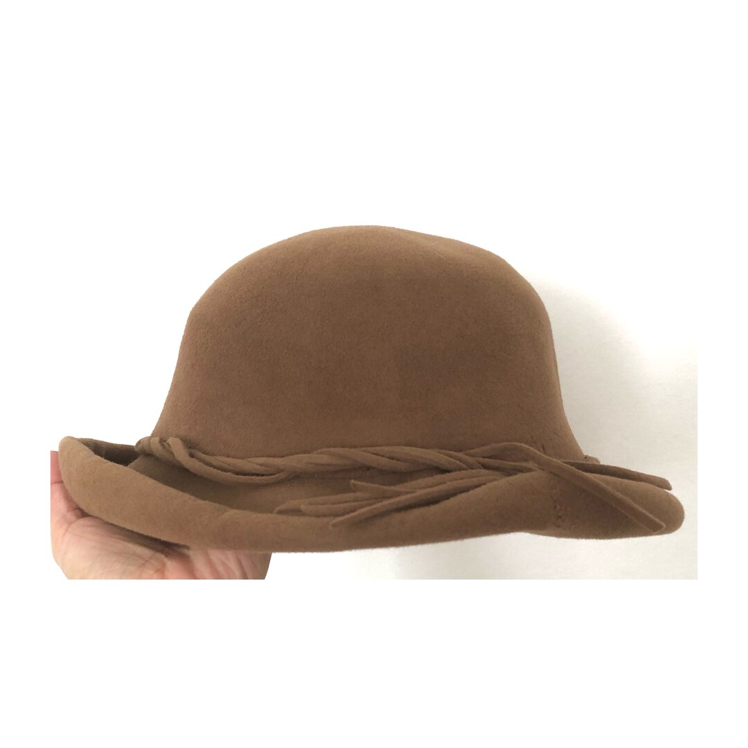 Lovely Vintage Susan Van Der Linde Wool Felt Cloche Bowler Hat - New ...