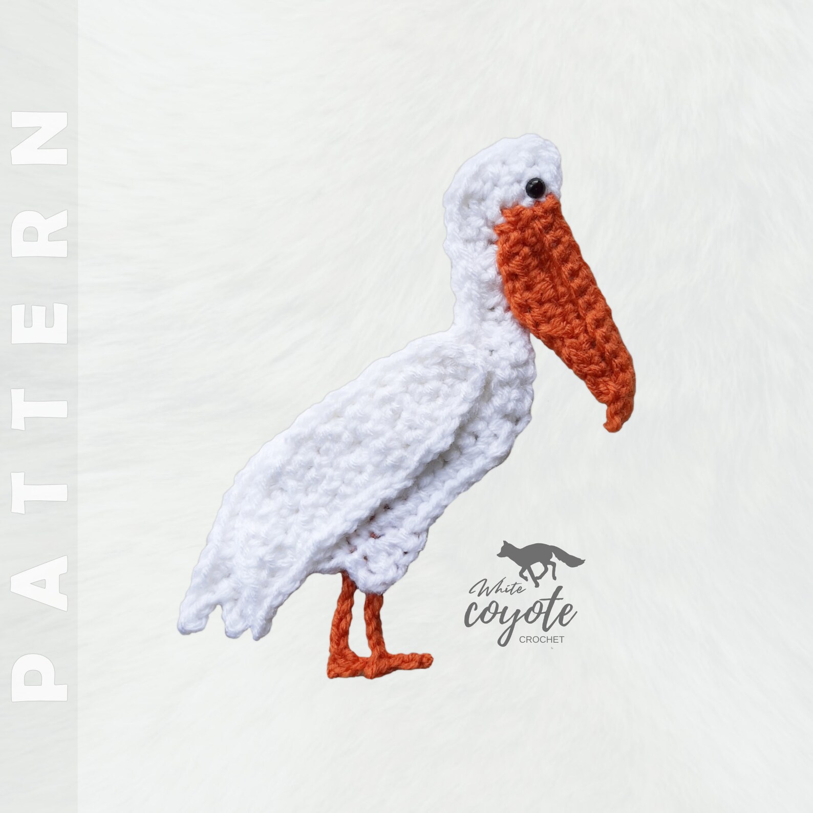 Crochet Pattern Applique Great White Pelican - Etsy