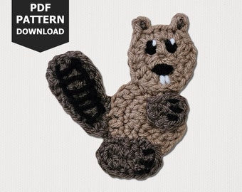 PATTERN Beaver Applique-crochet Pattern, Pdf - Etsy