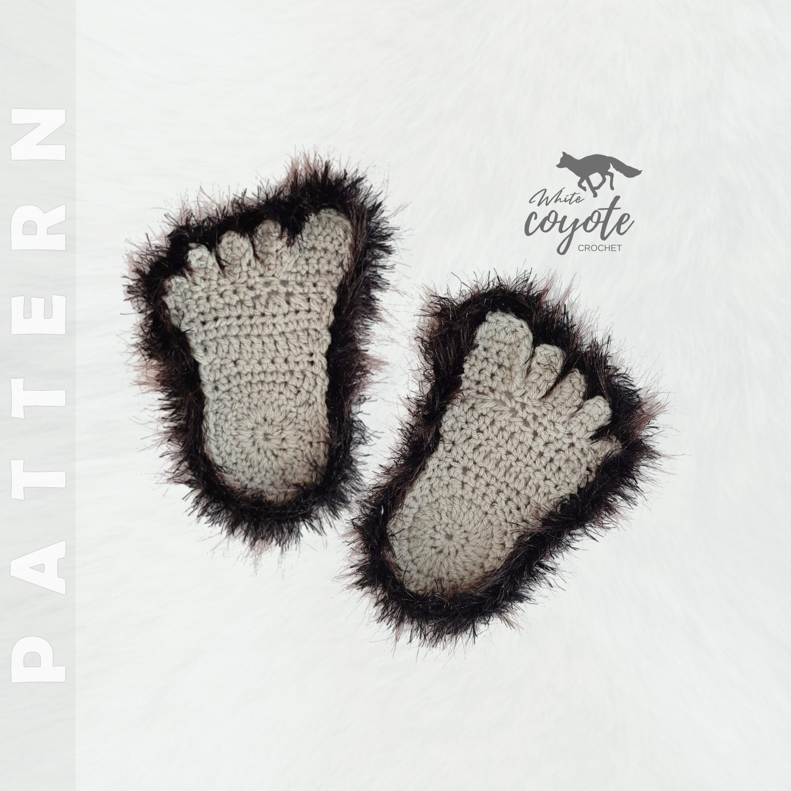 Crochet Pattern Applique Bigfoot Footprints - Etsy