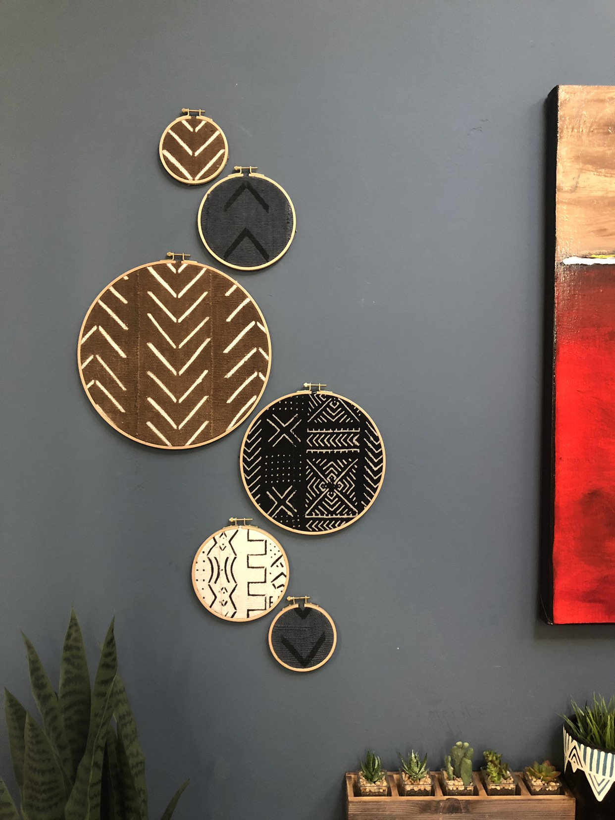 Home & Living Wall Décor Home Décor African Mudcloth Gallery Wall ...