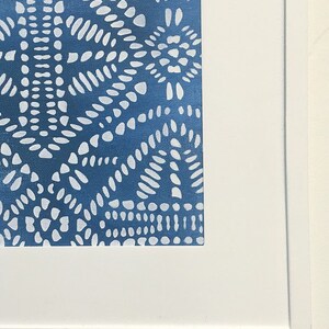 Indigo Blue White Batik Wall Art, Modern Boho, Neutral Decor, Office ...