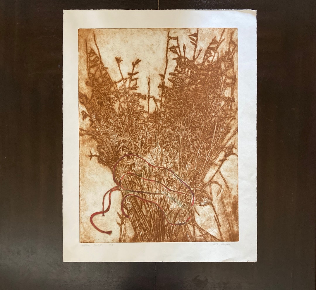 Foxtail Grass Plant Etching 23.5 X 17.5 ORIGINAL - Etsy