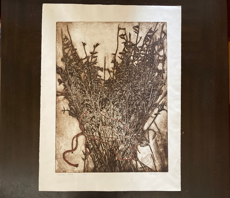 Foxtail Grass Plant Etching 23.5 X 17.5 ORIGINAL - Etsy