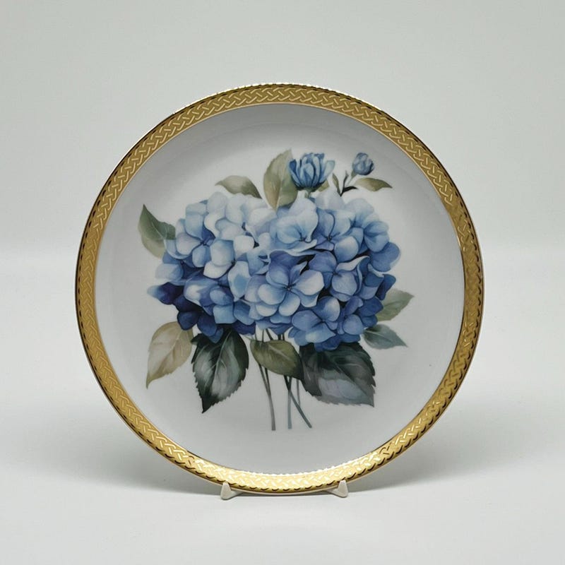 Hydrangea Painted Plate - Etsy