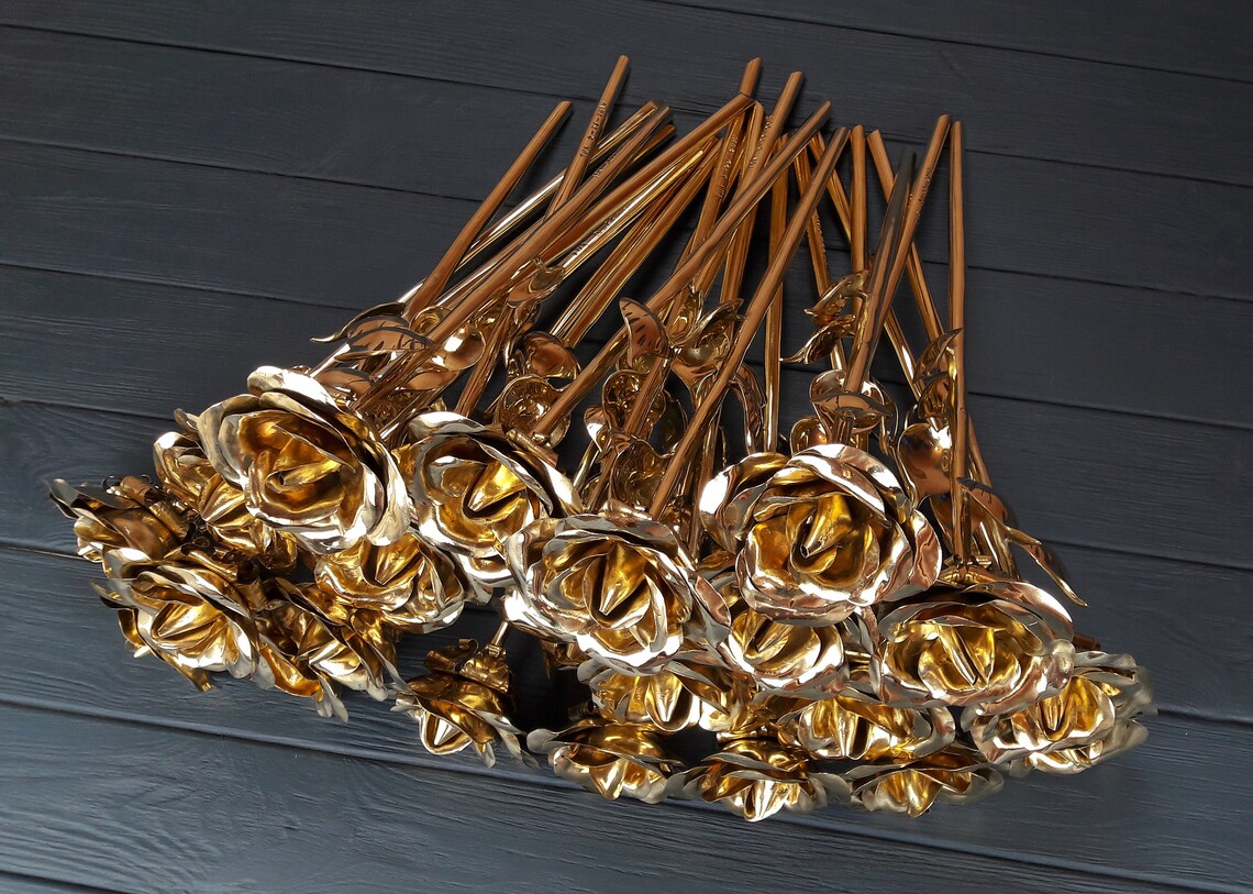 Bronze rose Bronze gift for anniversary 8 years anniversary | Etsy