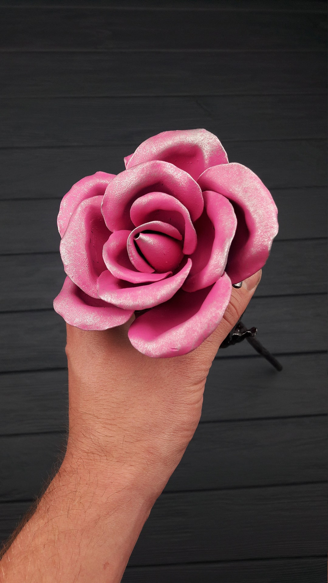 Old Metal Look Rose Decor, Vintage Rose Wall Vintage Metal Rose, Metal ...