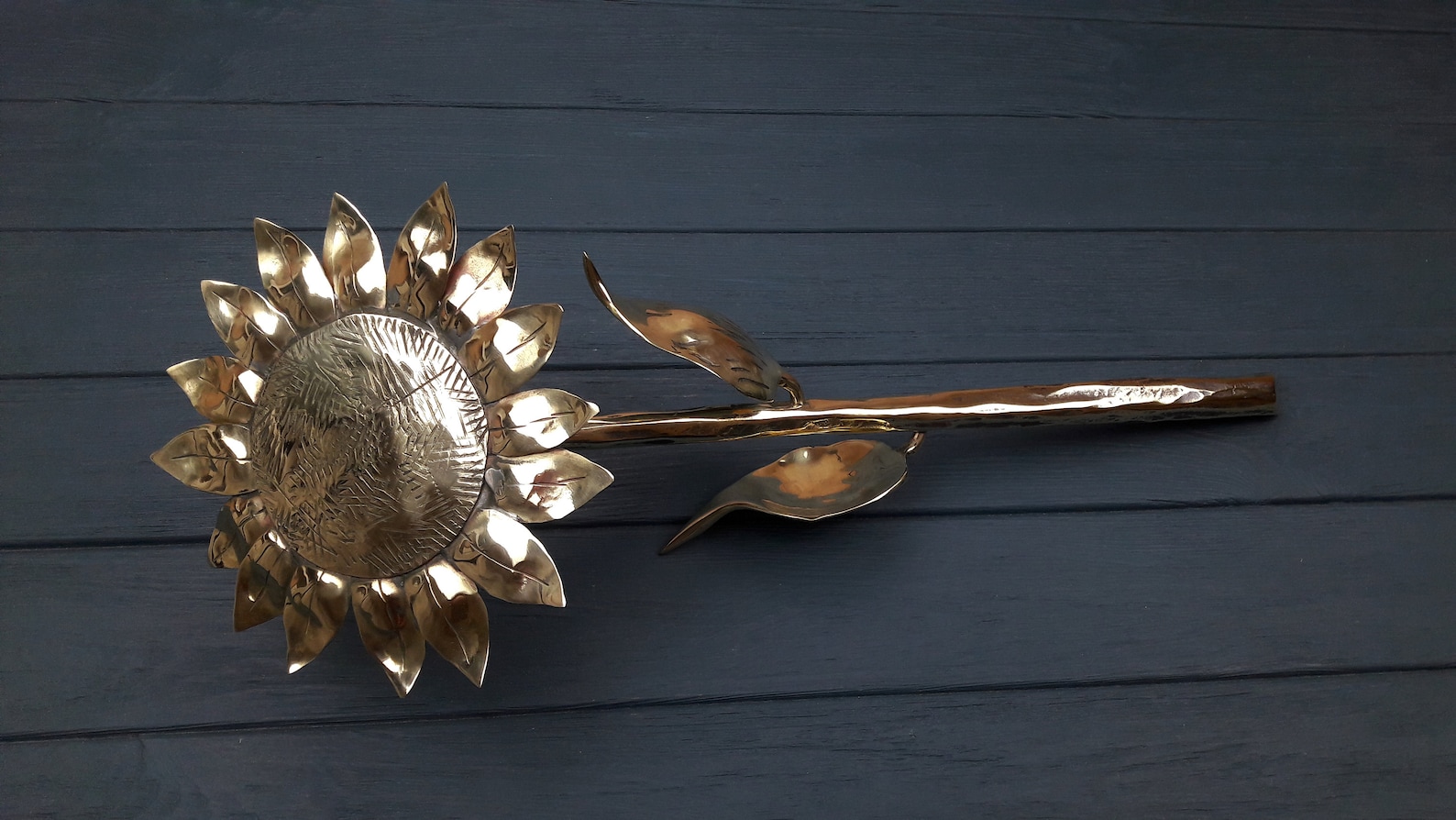 Bronze Sunflower Bronze Sculpture 8th Wedding Gift 8th | Etsy