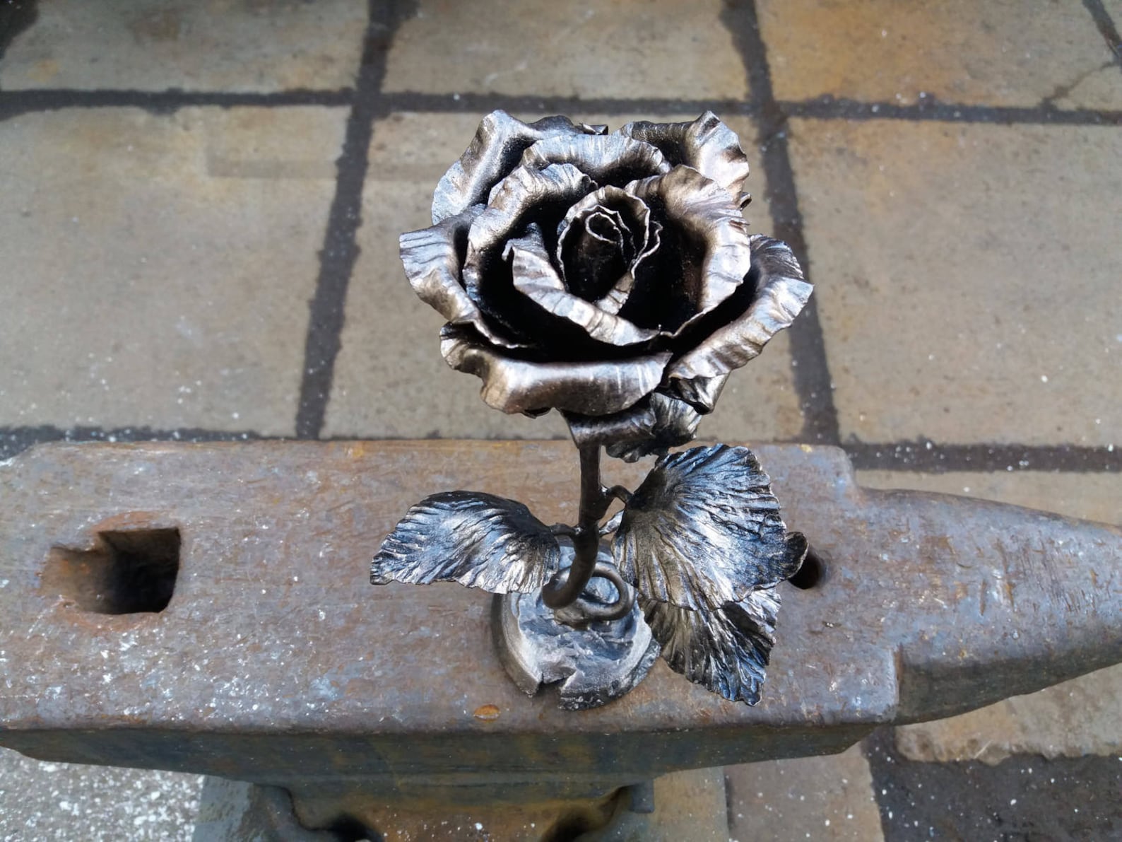 Rose sculpture Metal sculpture 6th wedding gift blacksmith | Etsy