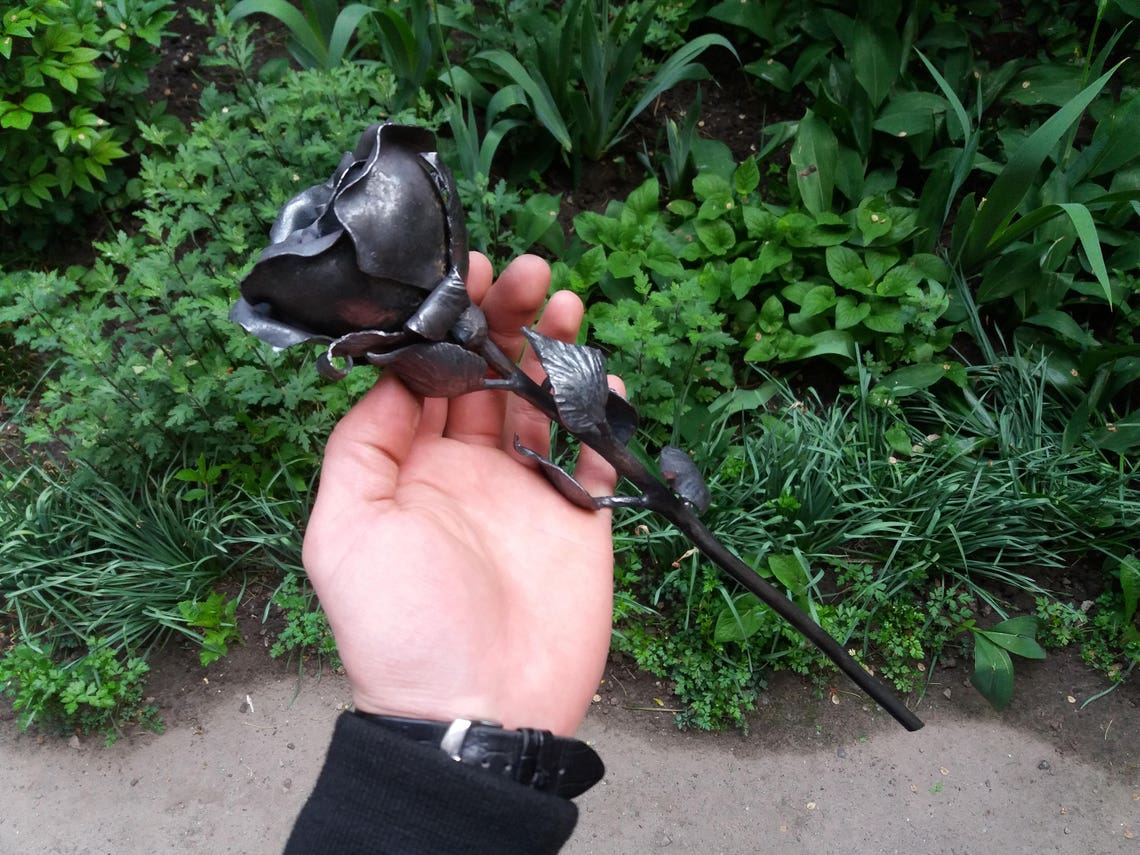 Rose Hand Forged Rose Metal Rose Steel Rose Iron | Etsy