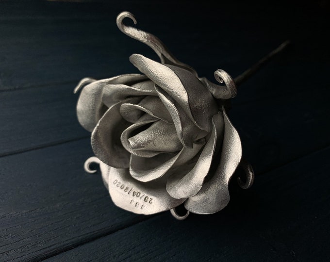 Bare Aluminum Metal Rose With Custom Engraving - Etsy