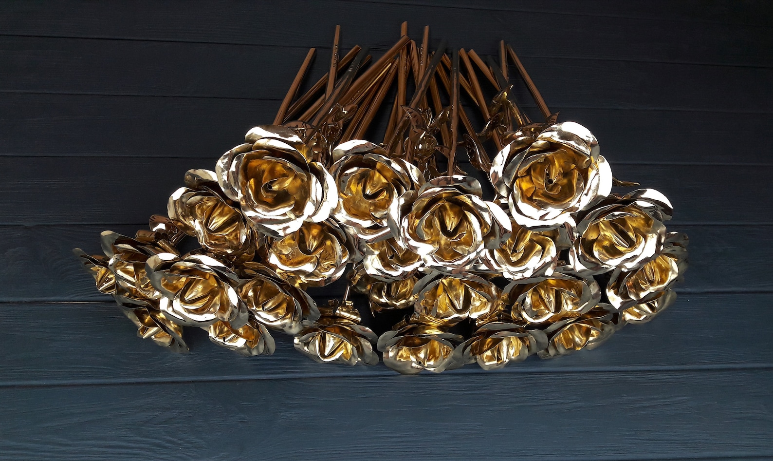 24 Bronze Roses, Bronze Gift for Her, 8 Years Anniversary, Bronze ...