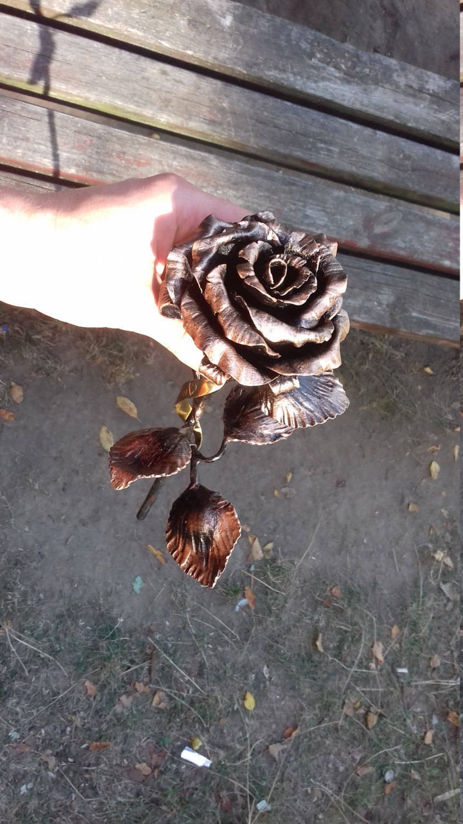 Iron Rose Metal Rose Steel Rose Forged Rose Copper Rose - Etsy