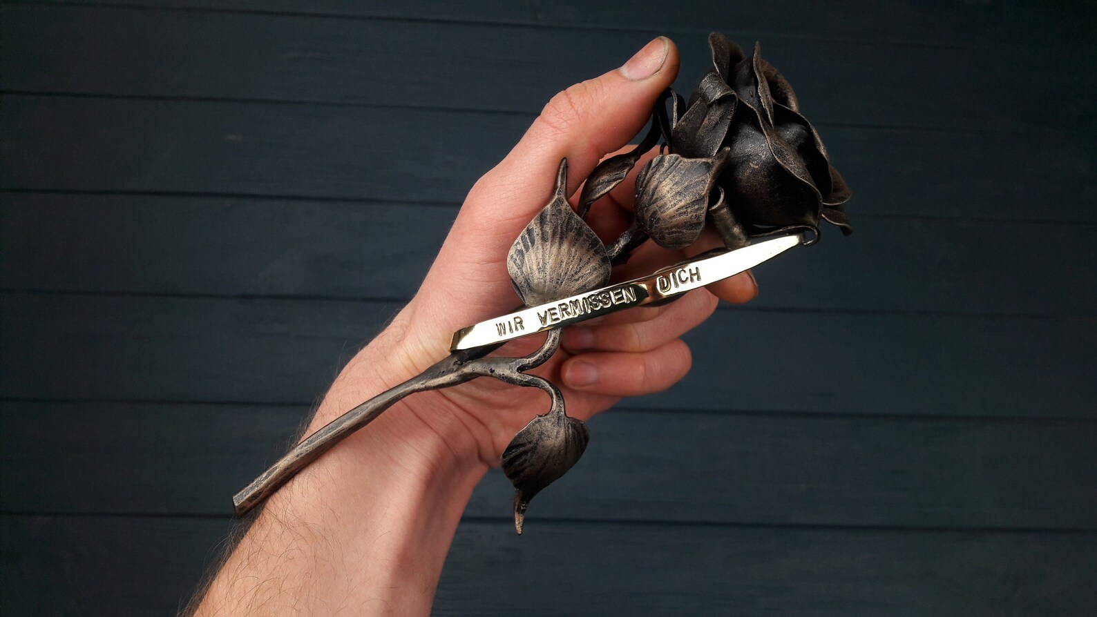 Forged Gift Metal Rose Steel Rose Forged Rose Persolizeted | Etsy