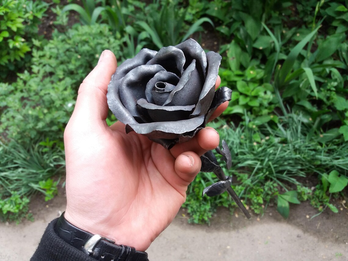 Rose Hand Forged Rose Metal Rose Steel Rose Iron | Etsy