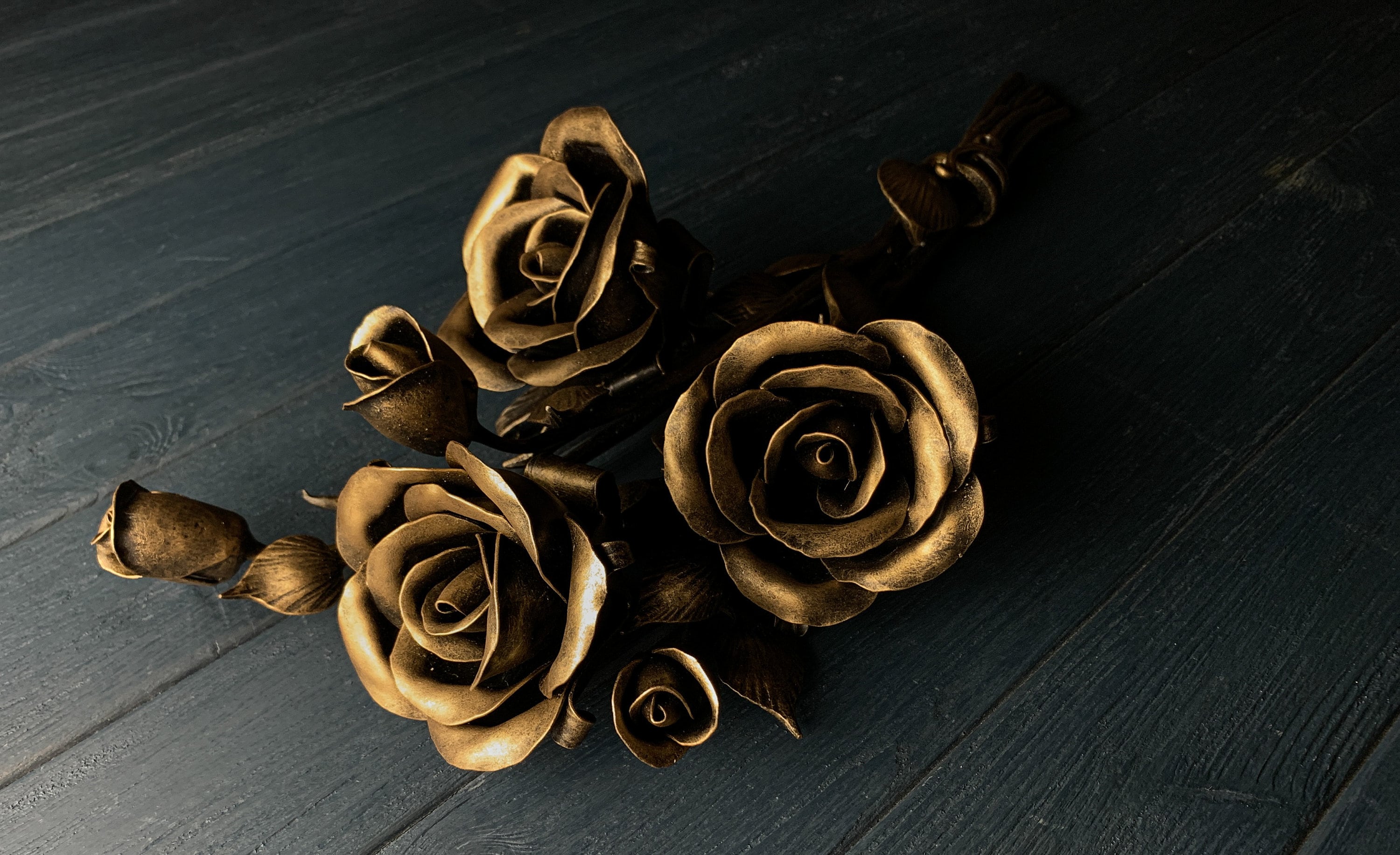 Forged rose sculpture 6th anniversary gift metal art rose | Etsy