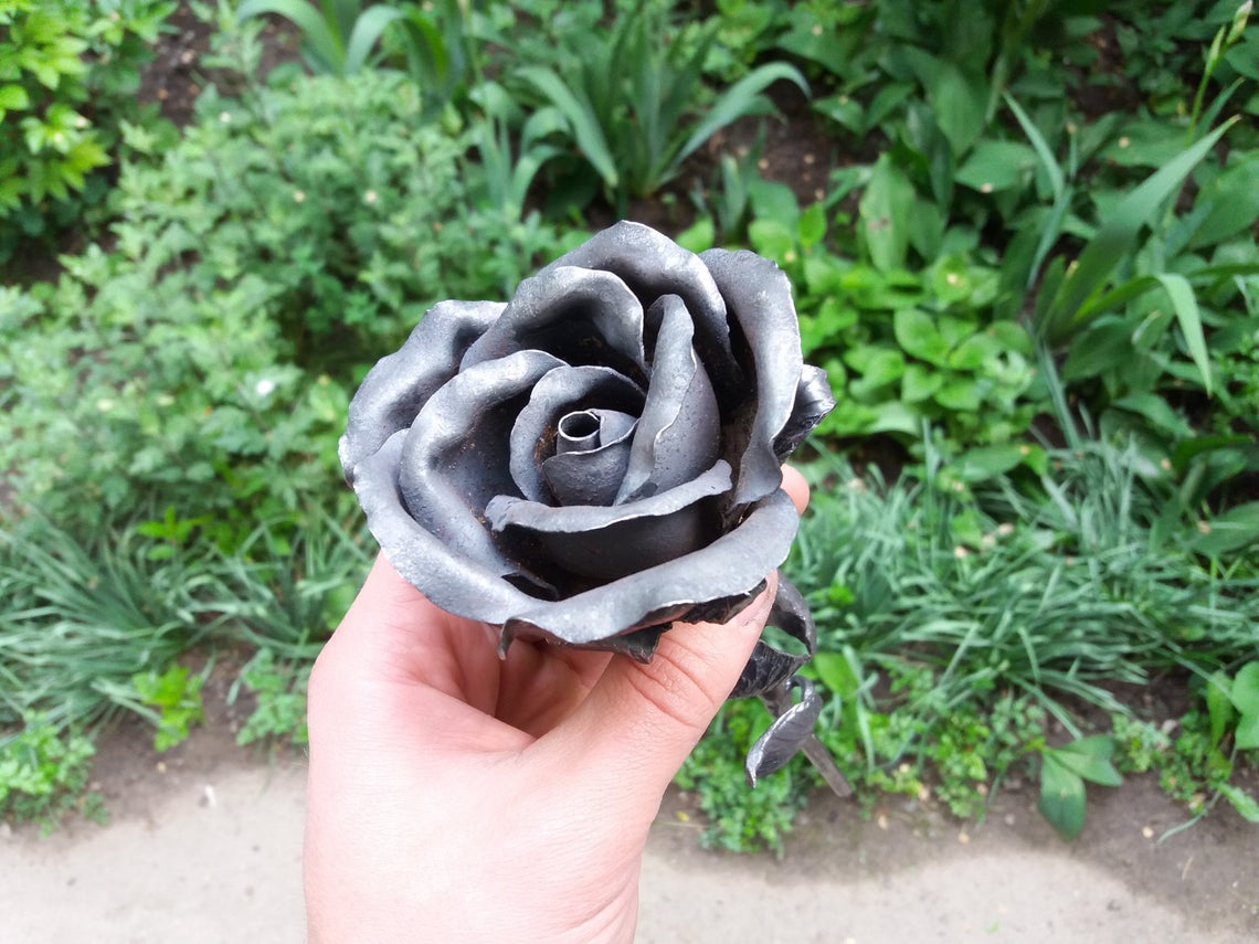 Rose Hand Forged Rose Metal Rose Steel Rose Iron | Etsy