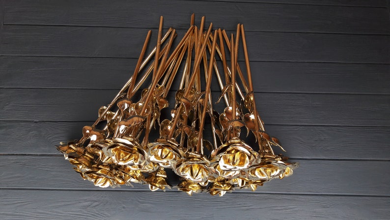 24 Bronze Roses, Bronze Gift for Her, 8 Years Anniversary, Bronze ...