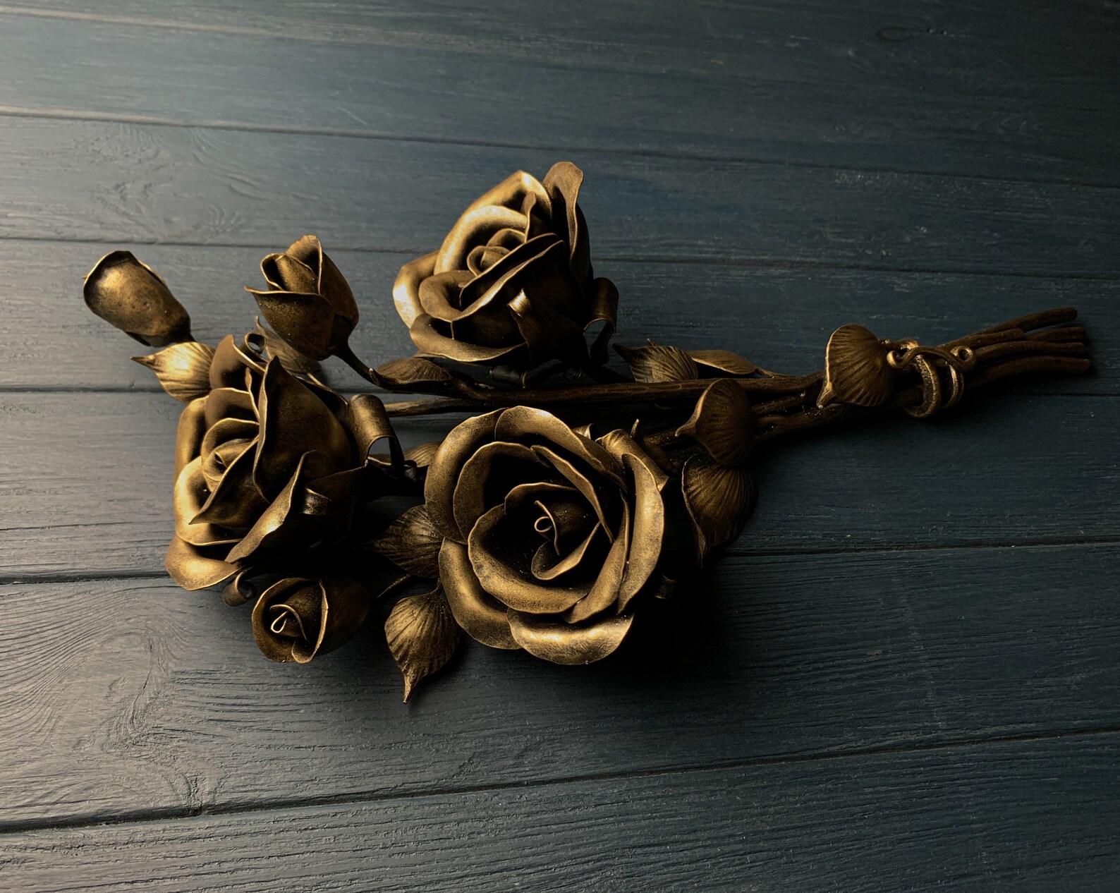 Forged Rose Sculpture, 6th Anniversary Gift, Metal Art Rose, Metal Rose ...