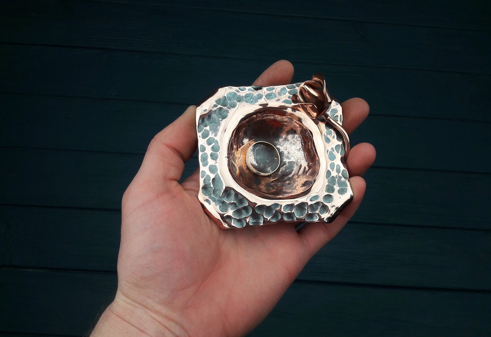 Ring Bowl Copper Ring Dish Wedding Ring Dish Personalized - Etsy