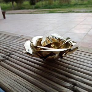 Bronze Rose Without Stem - 8th Anniversary Gift, Bronze Flower, Bronze ...